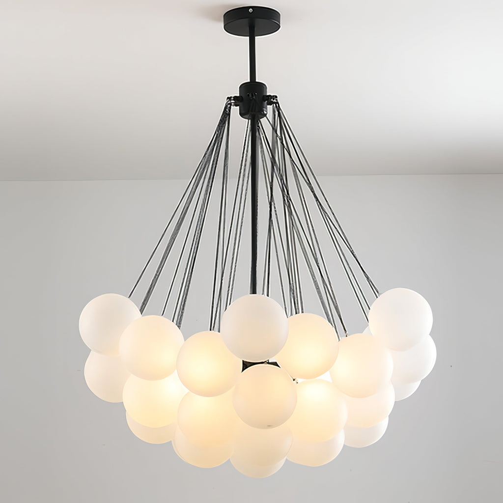 Armando - Frosted Multi Glass Ball Hanging Chain Ceiling Light Chandel – Abode Jungle