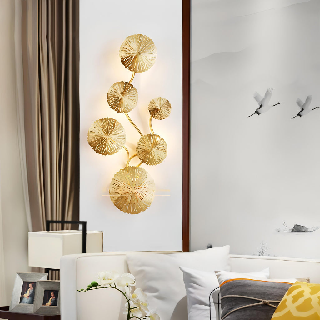 Dilan - Gold Multi Head Patterned Leaf Wall Light – Abode Jungle