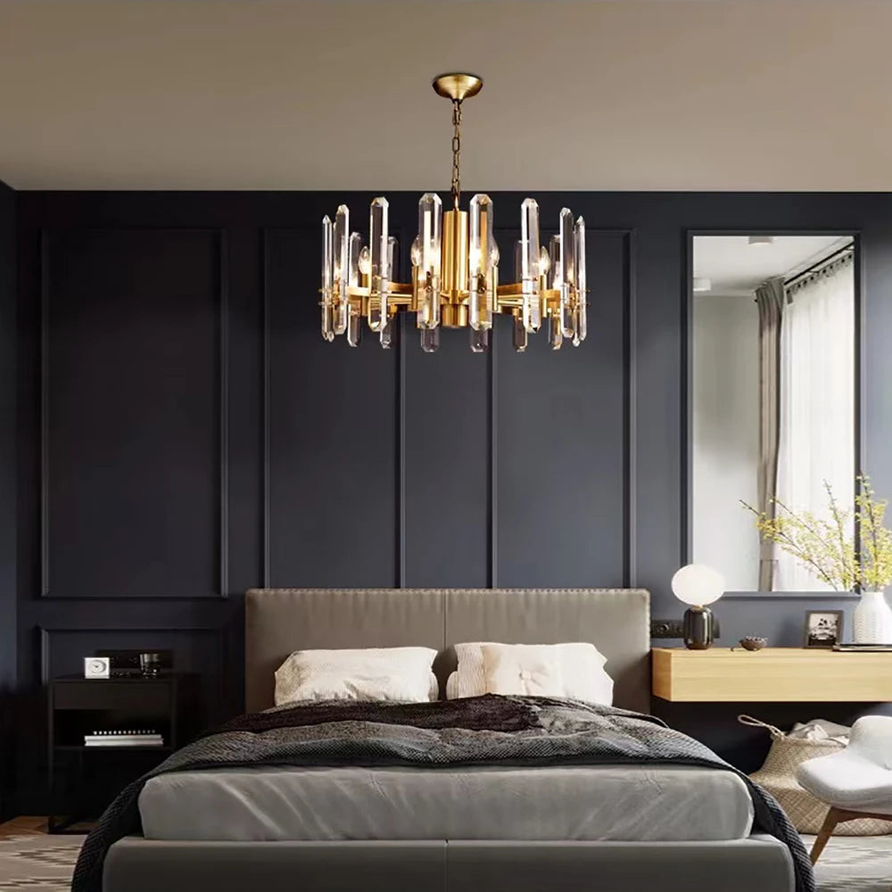 Annike - Hanging Round Crystal Glass Statement Chandelier – Abode Jungle