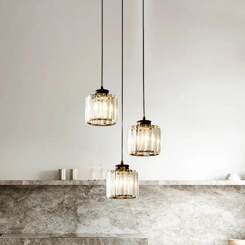 Samantha - Hanging LED Patterned Glass Pendant Light – Abode Jungle