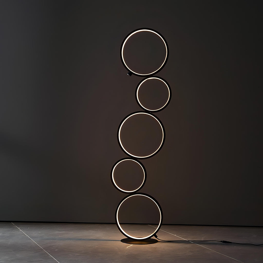 Gian - Modern Stacked Ring Floor Light – Abode Jungle