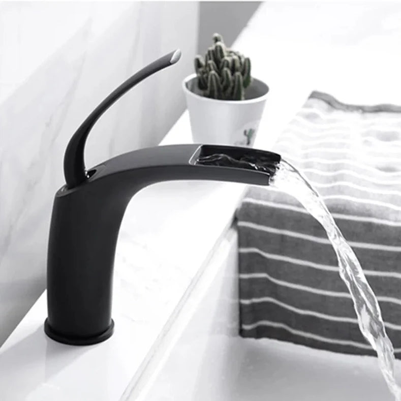 Horne - Curved Modern Waterfall Basin Mixer Tap – Abode Jungle