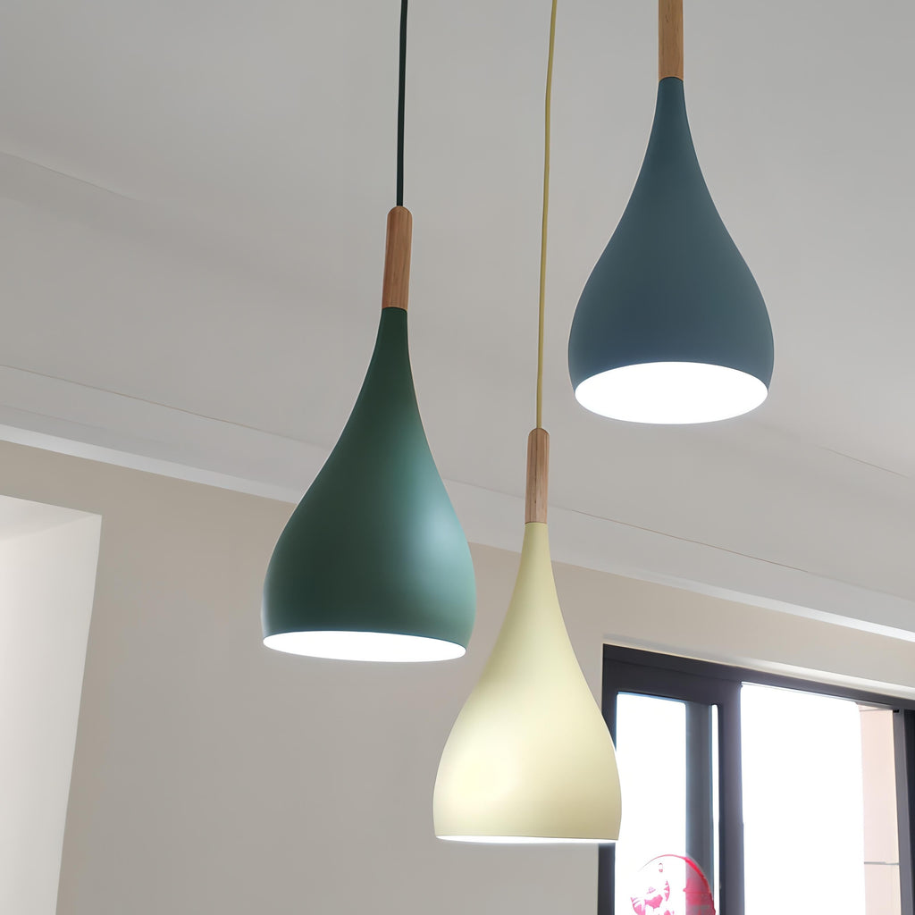 Talon - Modern Teardrop Wood Hanging Nordic Ceiling Pendant Light ...