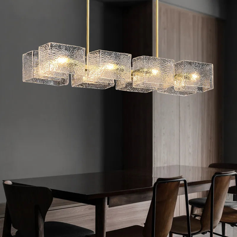 Jace - LED Modern Textured Glass Chandelier – Abode Jungle