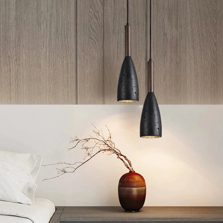 Arlene - Modern Hanging Round Cone Stone Pendant Ceiling Light – Abode ...