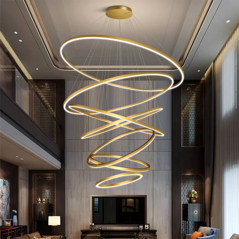 Navar - Modern Hanging Round Ring Ceiling Chandelier – Abode Jungle