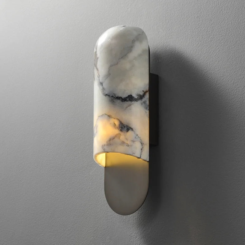 Cierra - Modern Marble Rounded Shade Downlight Wall Light – Abode Jungle