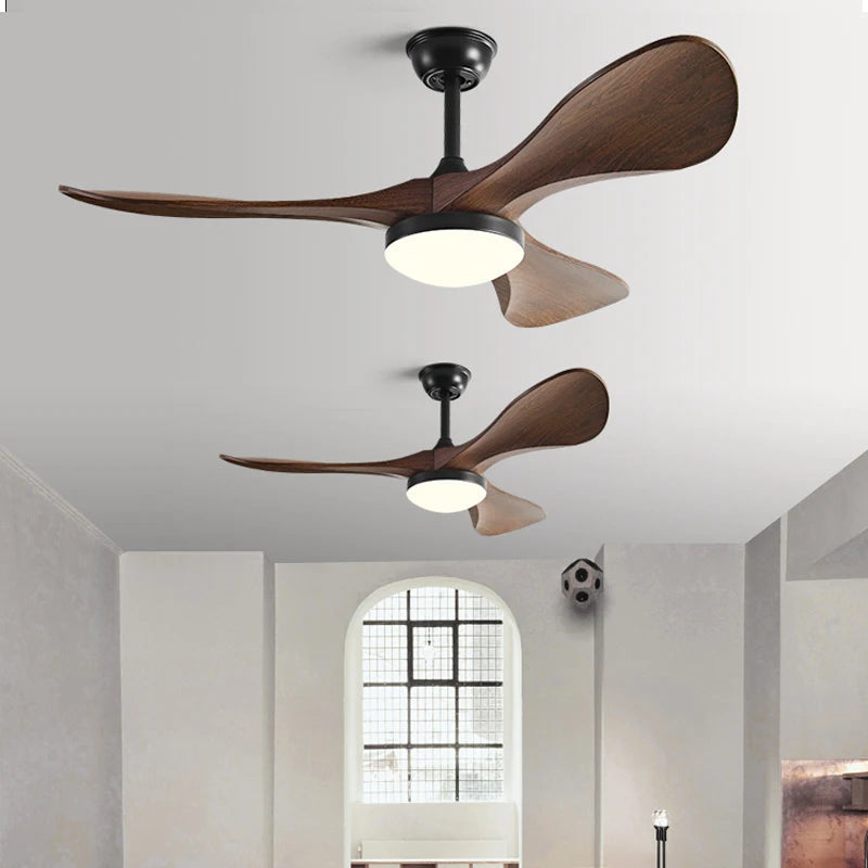 Amirah - 42/52/60Inch 3 Blade Wood Style Ceiling Fan with LED Light ...