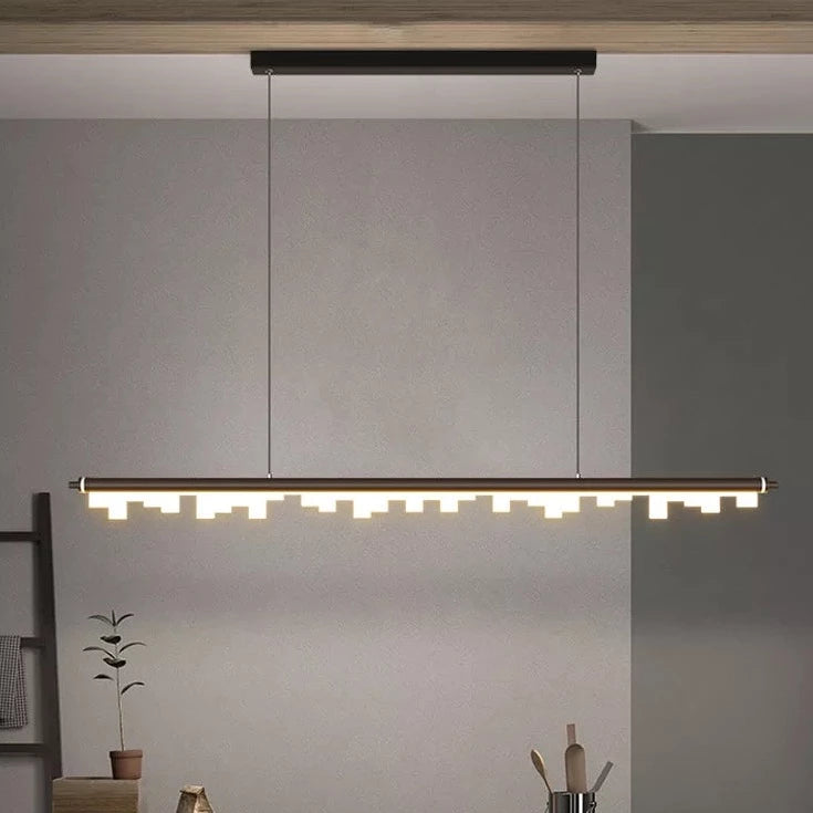Dronika - Long Thin Bar LED Modern Ceiling Chandelier Light – Abode Jungle