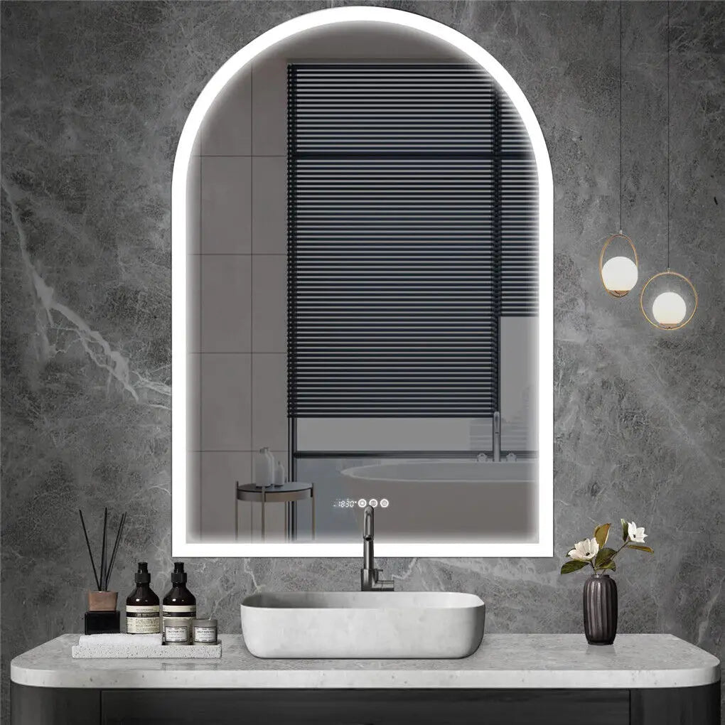 Myriam - Arch Shaped Illuminated Bathroom Vanity Mirror – Abode Jungle