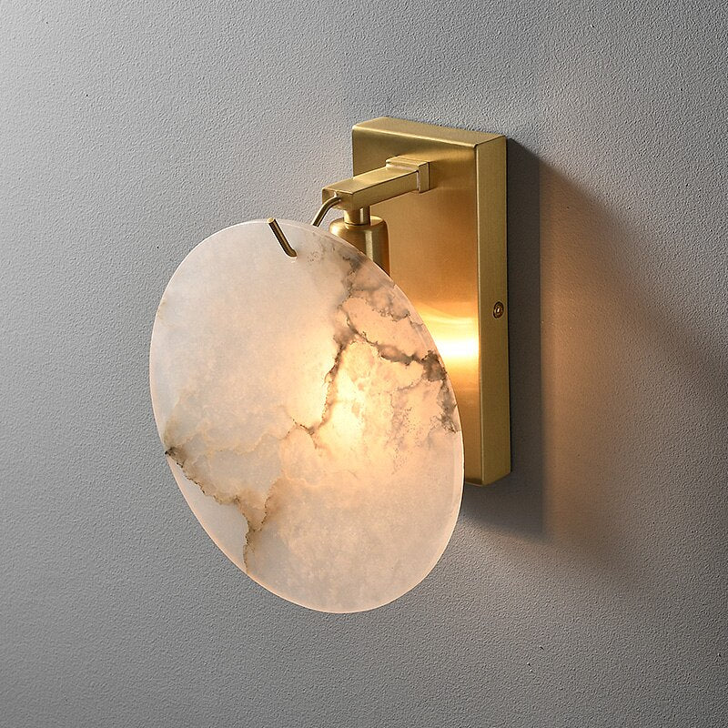 FÁFNIR - Round Marble Gold Wall Light – Abode Jungle