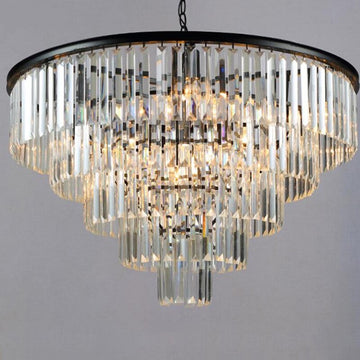 Arturo - Tapered Tiered Crystal Hanging Chandelier – Abode Jungle