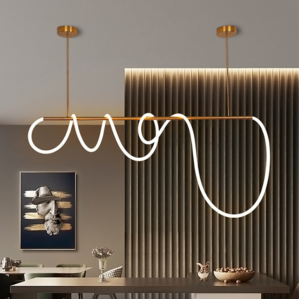 Atharv - Twisted Hanging Pipe Ceiling Light – Abode Jungle